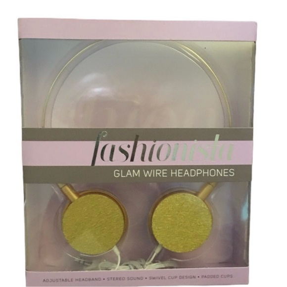 Headphones | New Fashionista Gold Glitter Wired Headphones | Poshmark